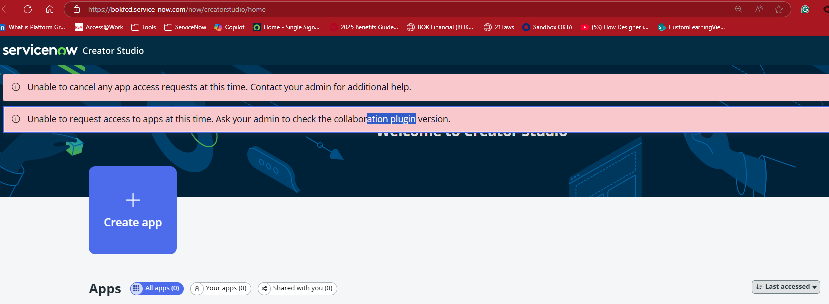Creator Studio Errors - ServiceNow Community